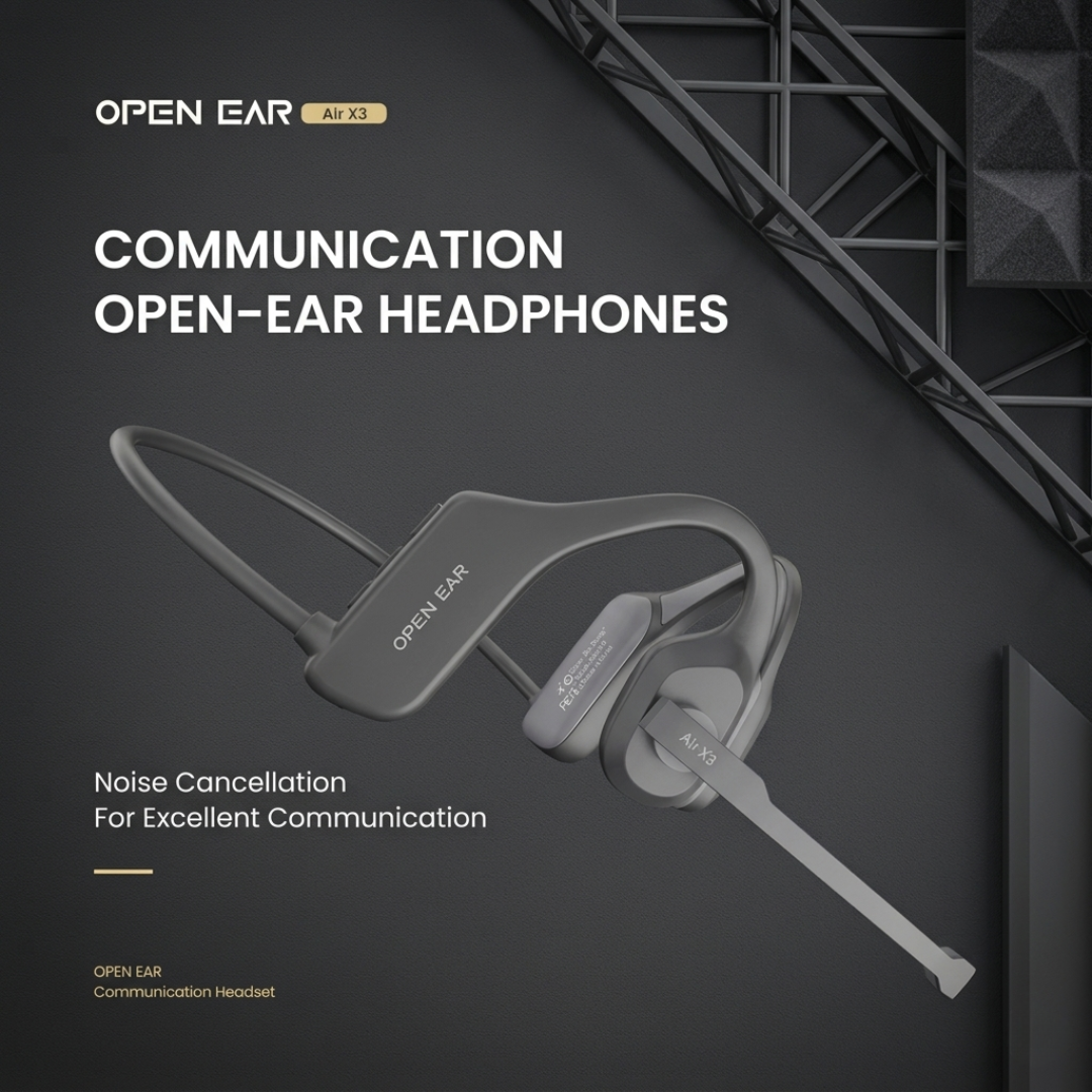 Open Ear Air X3 Bone Conduction Headset with Mic – Ossez